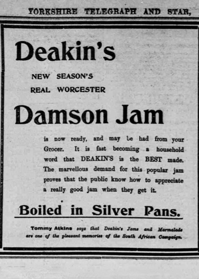 Deakin's Advertisements - History of Deakin's Jam